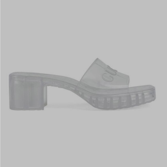 Gucci | Shoes | Brand New Gucci Clear Slide Sandals Worn Once Box And ...